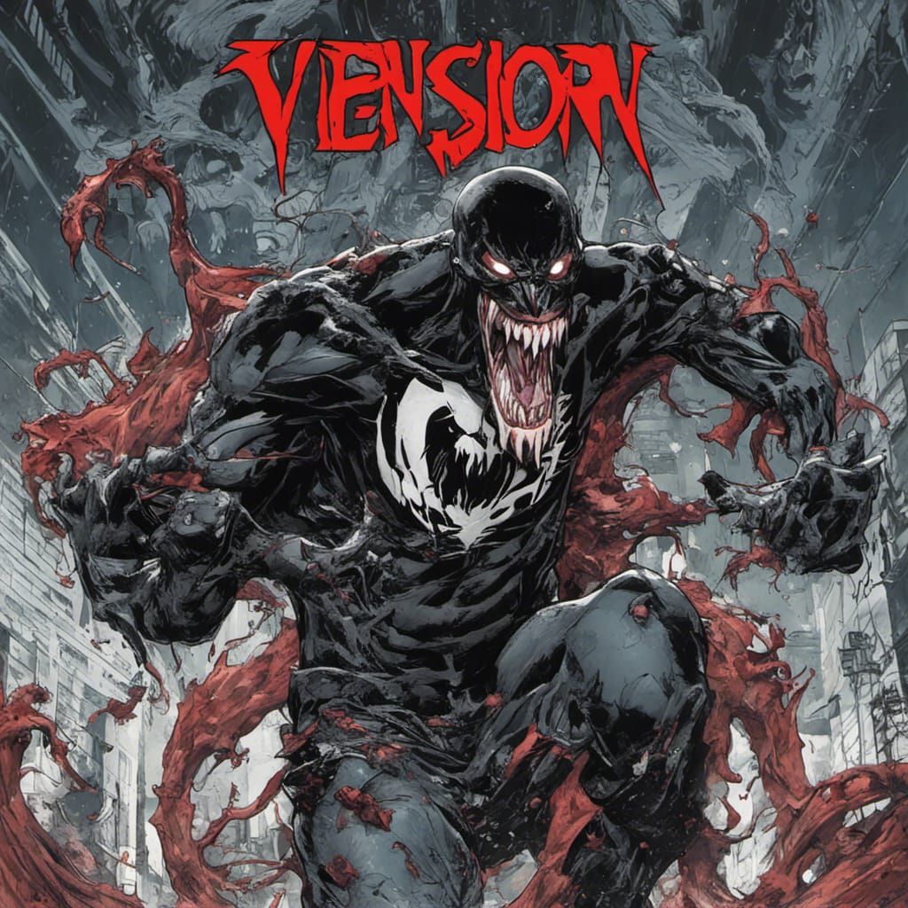 Venom and Carnage opposition with half spider half human on a top hat ...
