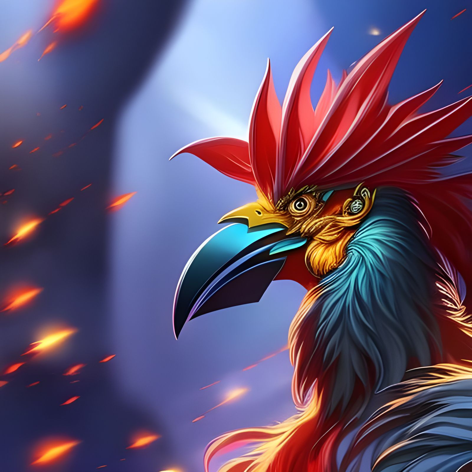 Rooster Warrior - AI Generated Artwork - NightCafe Creator