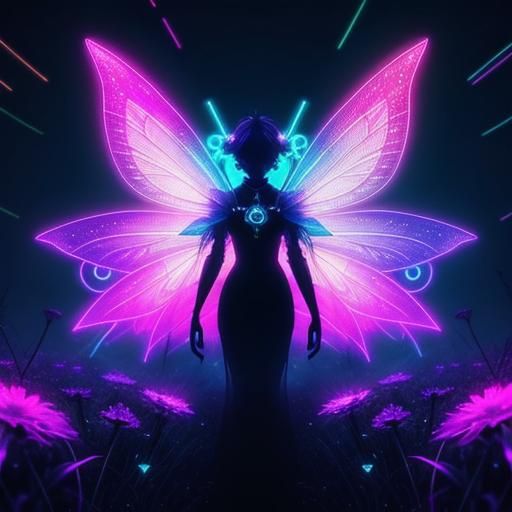 Bioluminscent Neon Fairy - AI Generated Artwork - NightCafe Creator