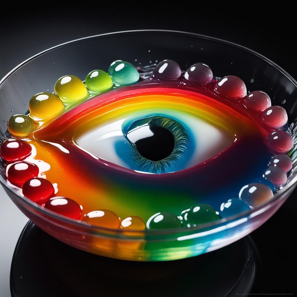 Rainbow Eye Jello - AI Generated Artwork - NightCafe Creator