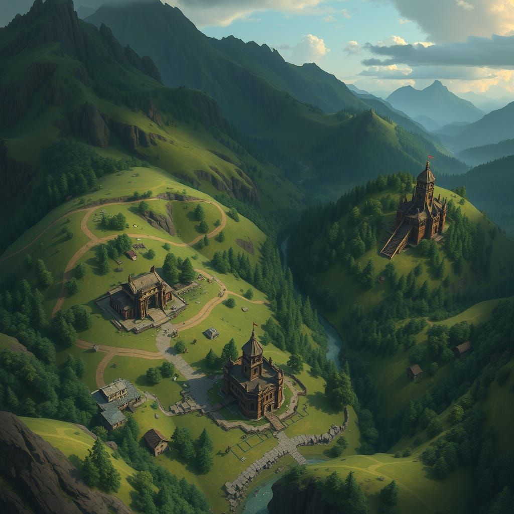 2d tileset fantasy game map - Fantasy Game Map in 2D Tilese...