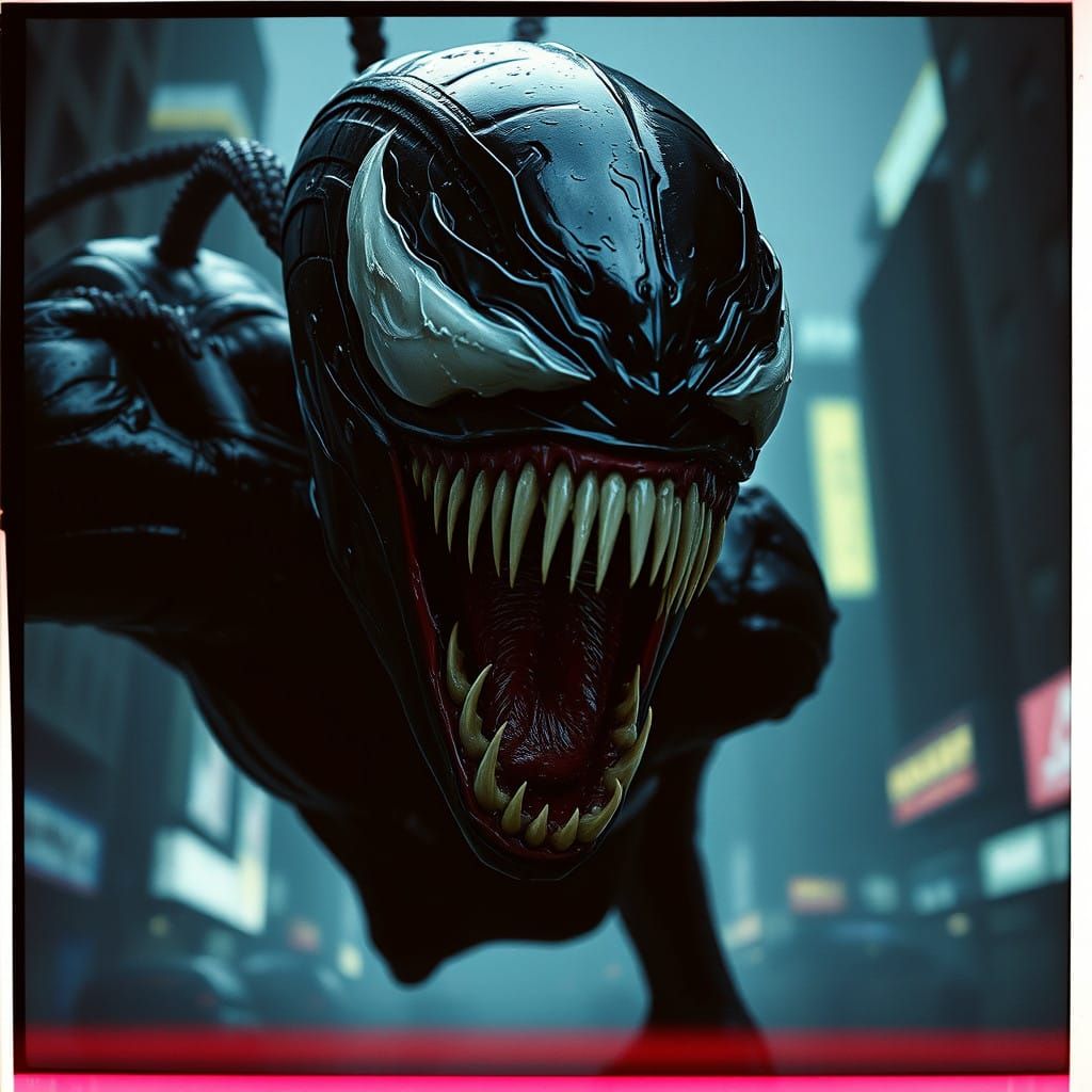 Female Venom Symbiote, mouth open - Dark City Symbiote Fury