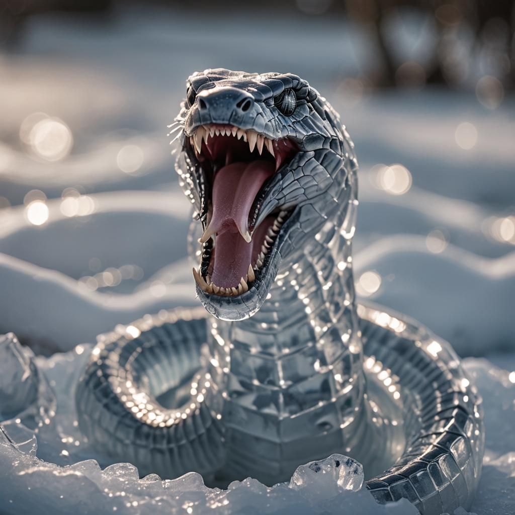 Ice Snake 1 - AI Generated Artwork - NightCafe Creator
