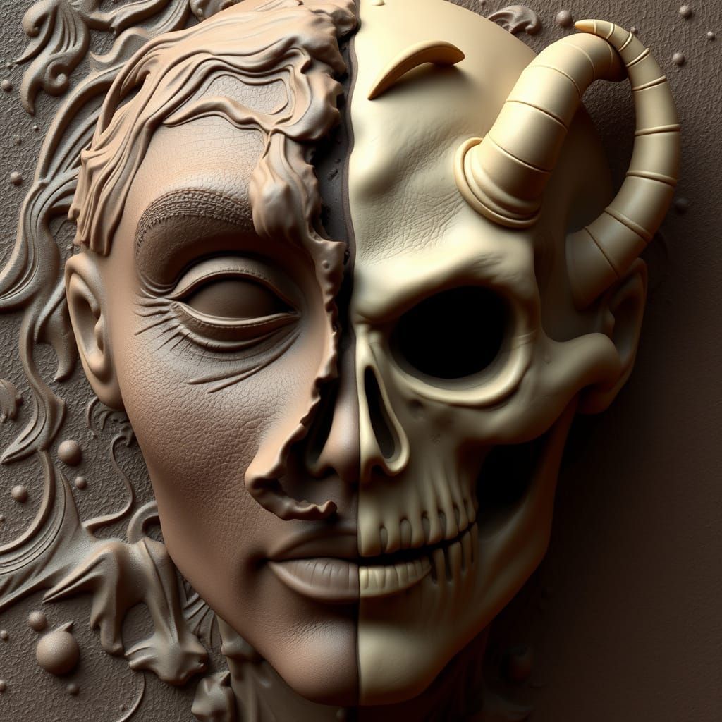 Surreal Human Face Melts into Dalí-esque Horror - AI Art