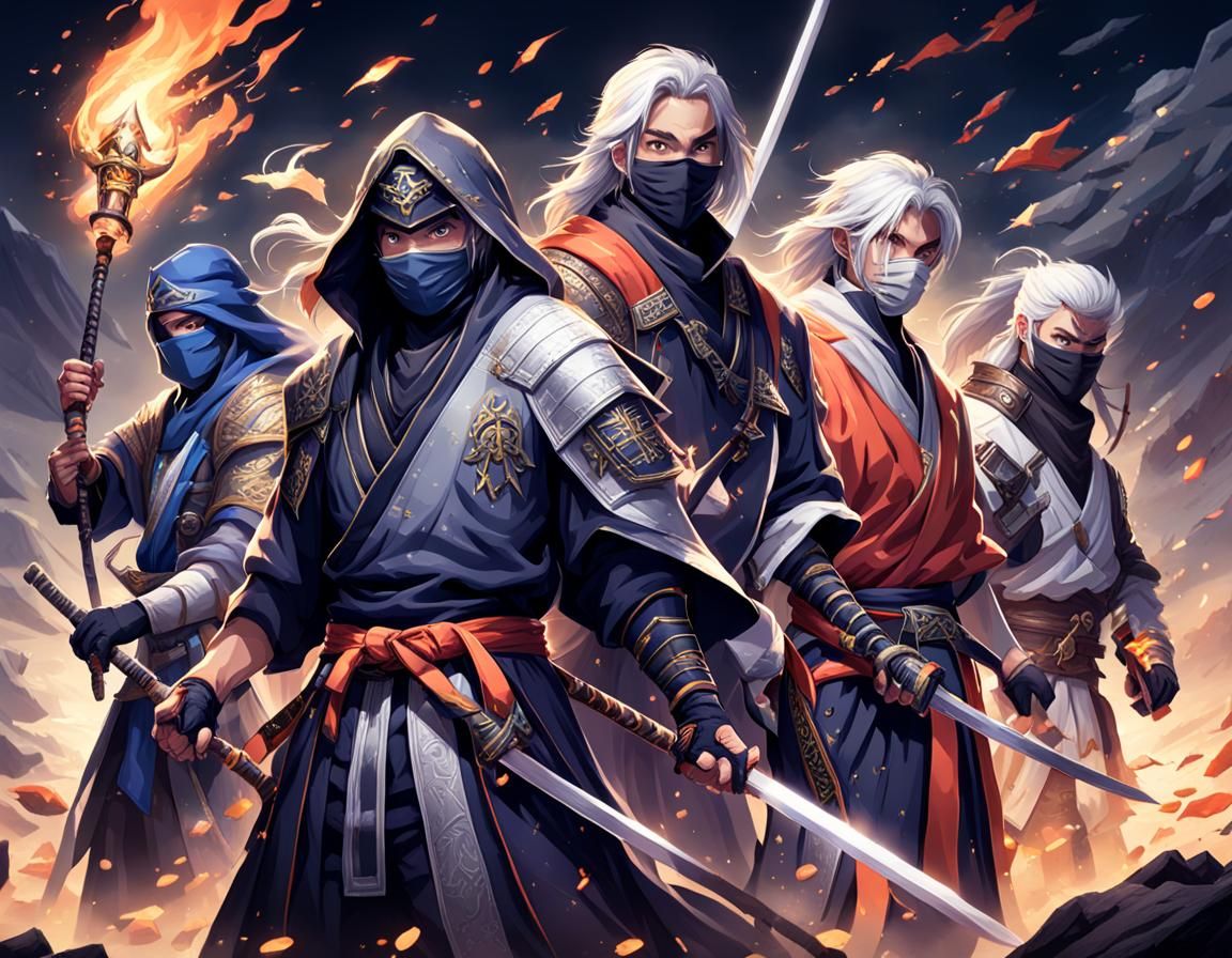 A group composed of a wizard, a ninja, a samurai, a paladin and a ...