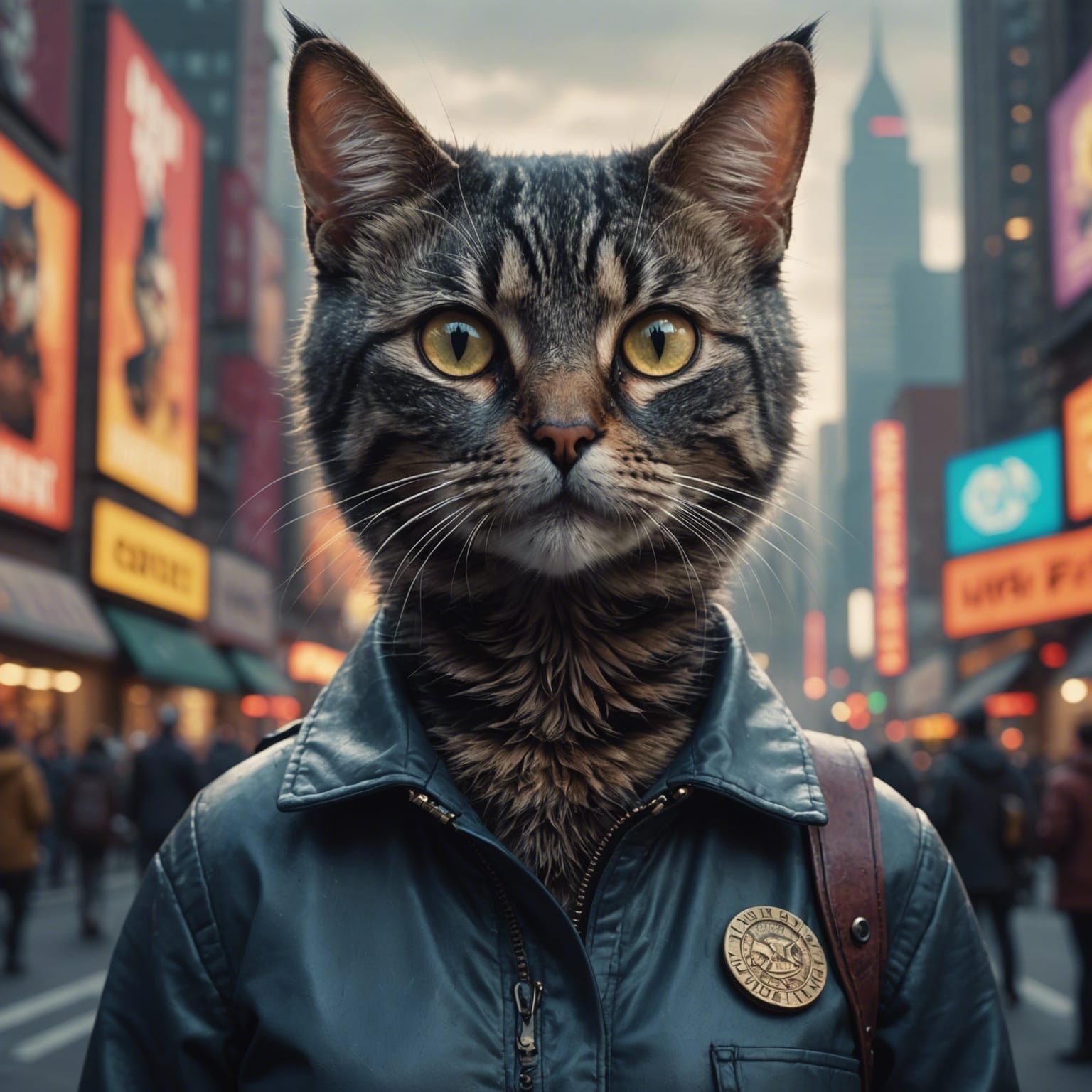 infamous cat lady glares at the rest of the world with contempt Hyper detailed digital matte ...