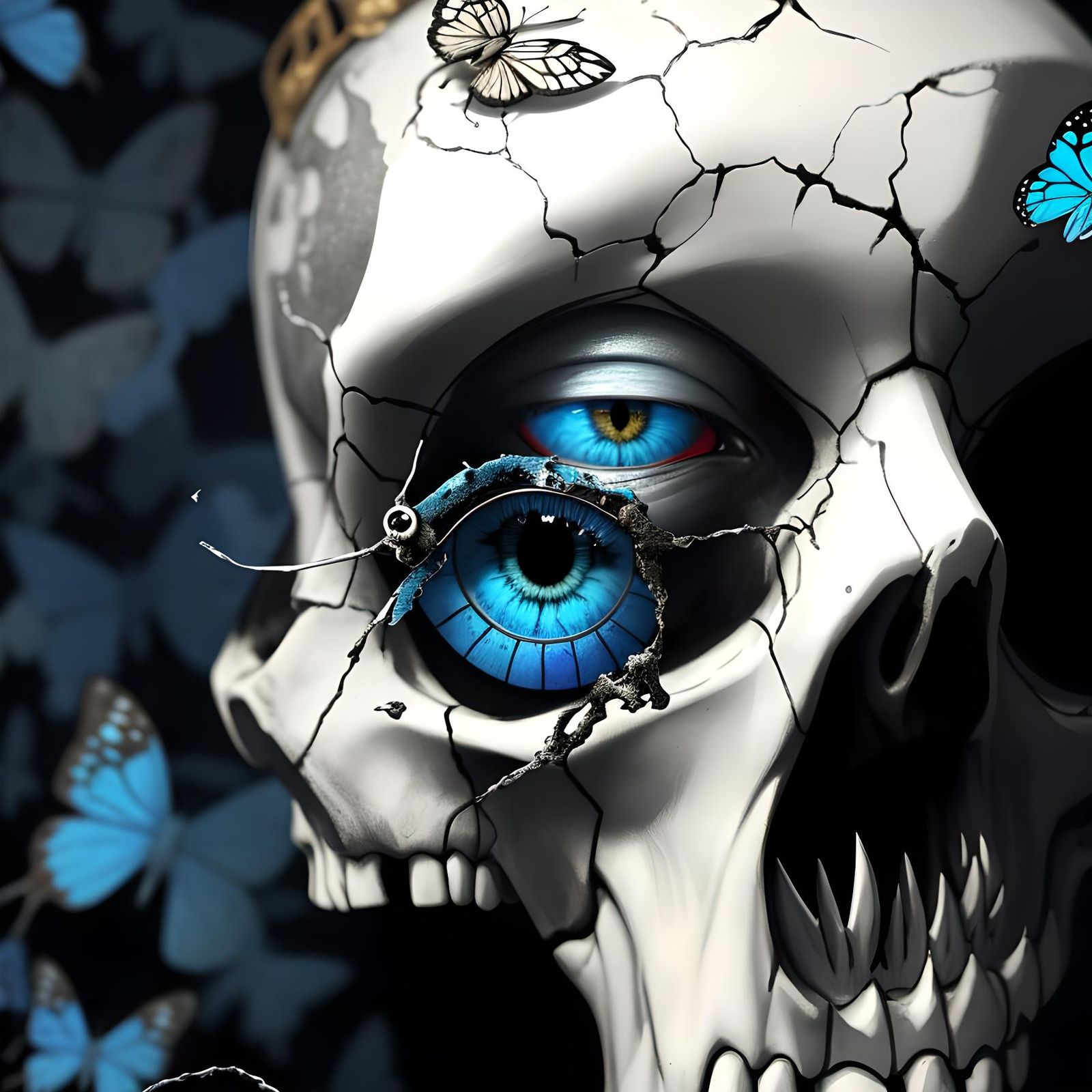 A skull in a bad trip. - AI Generated Artwork - NightCafe Creator