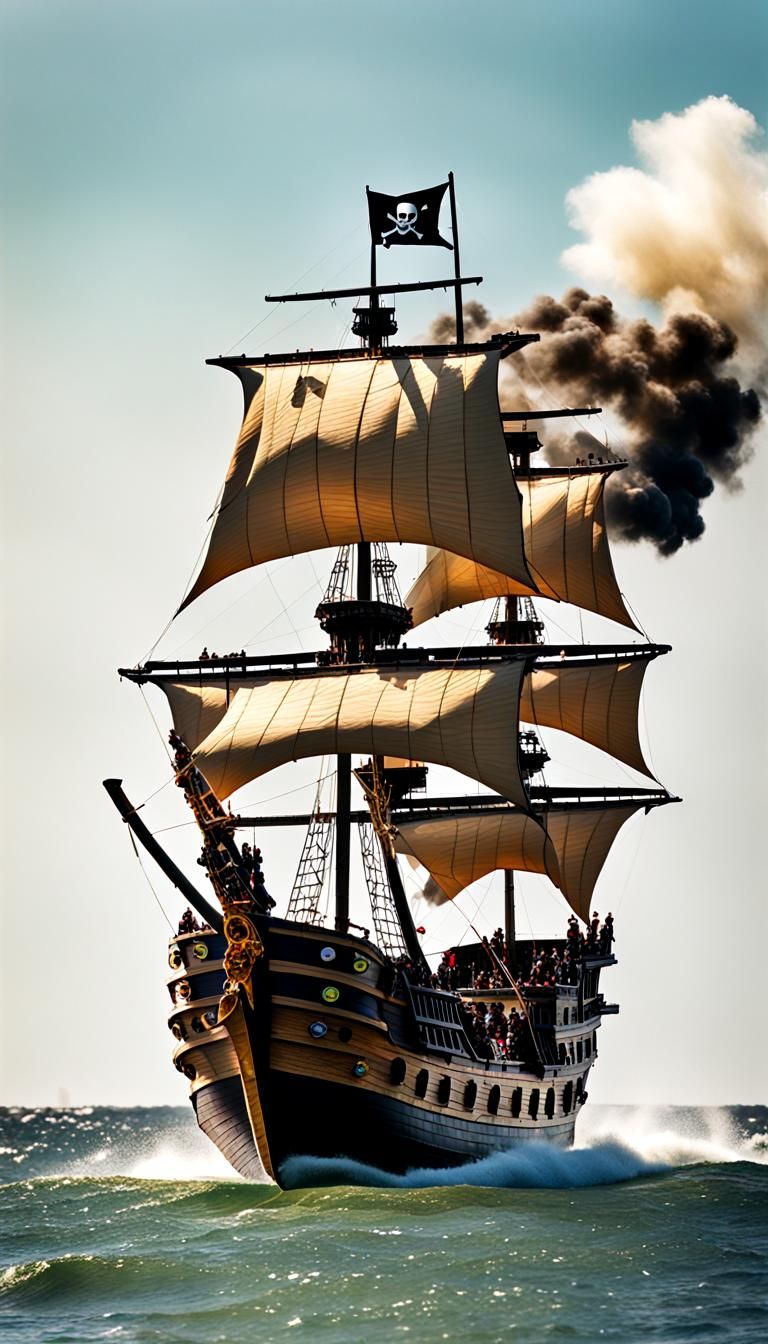 Flying an (elaborate kite that looks like a pirate ship: 1.7) with a ...