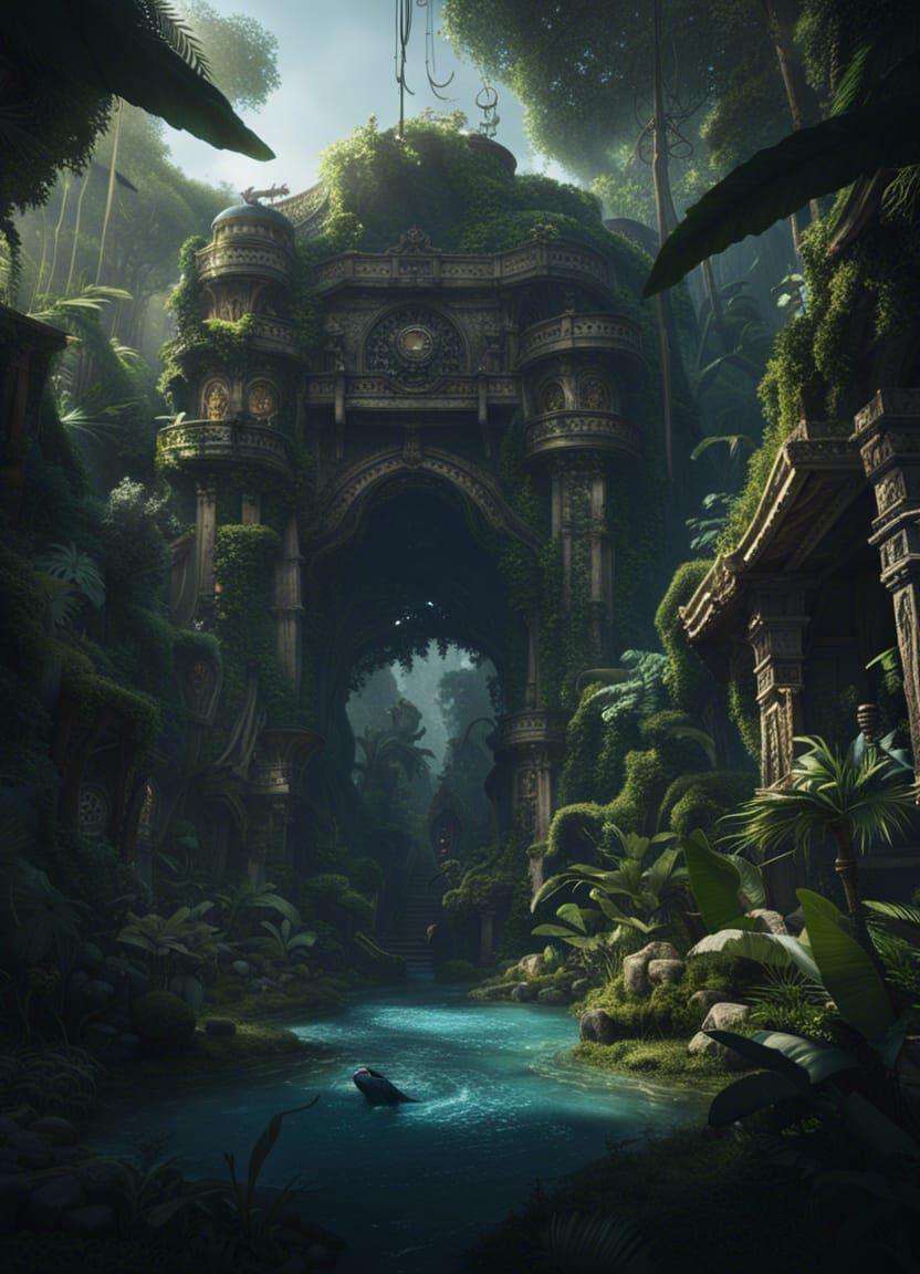 Porte de la jungle - AI Generated Artwork - NightCafe Creator