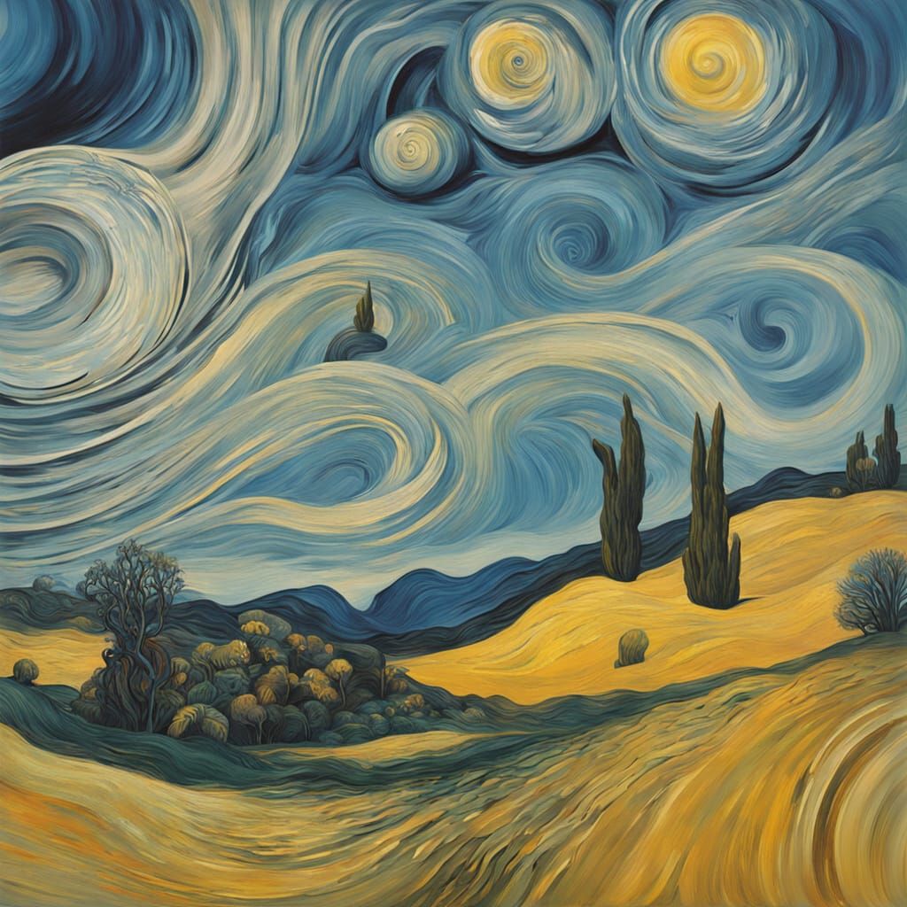 Hybrid Vincent Van Gogh Robot - Futuristic Robot in Vibrant ...