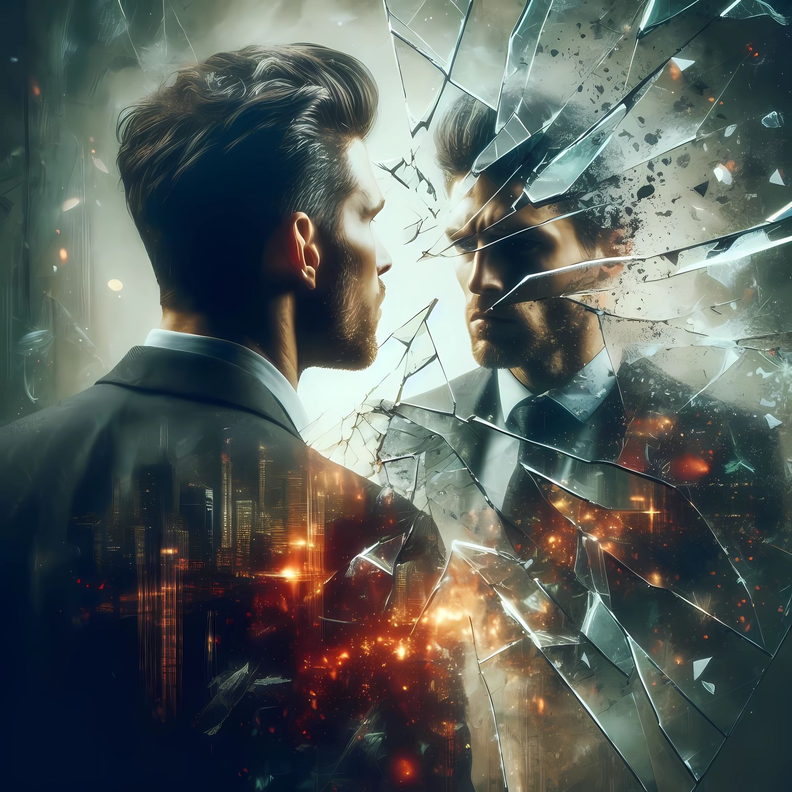 Shattered Reflections (series) - AI Generated Artwork - NightCafe Creator