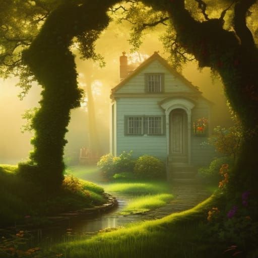 Peaceful Seclusion iv - AI Generated Artwork - NightCafe Creator