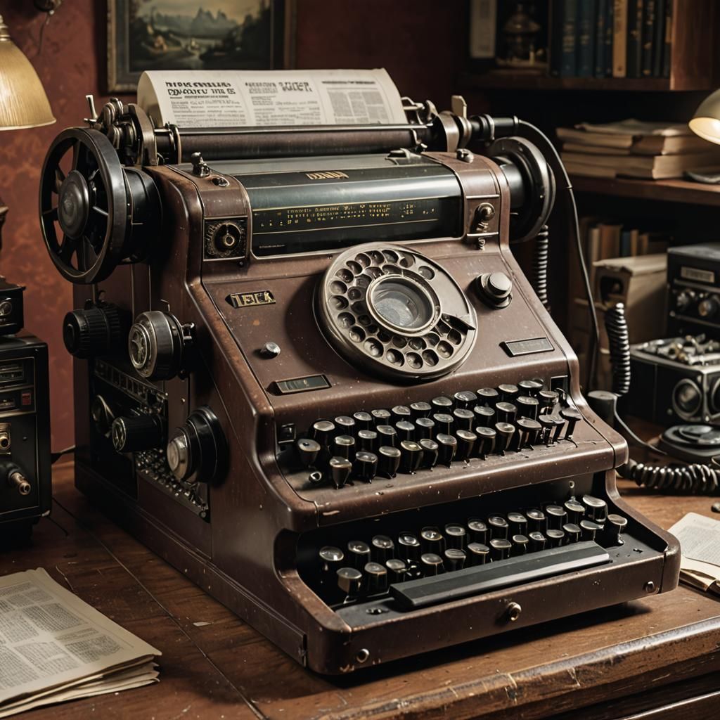 Vintage Technology - Telex machine - AI Generated Artwork - NightCafe ...