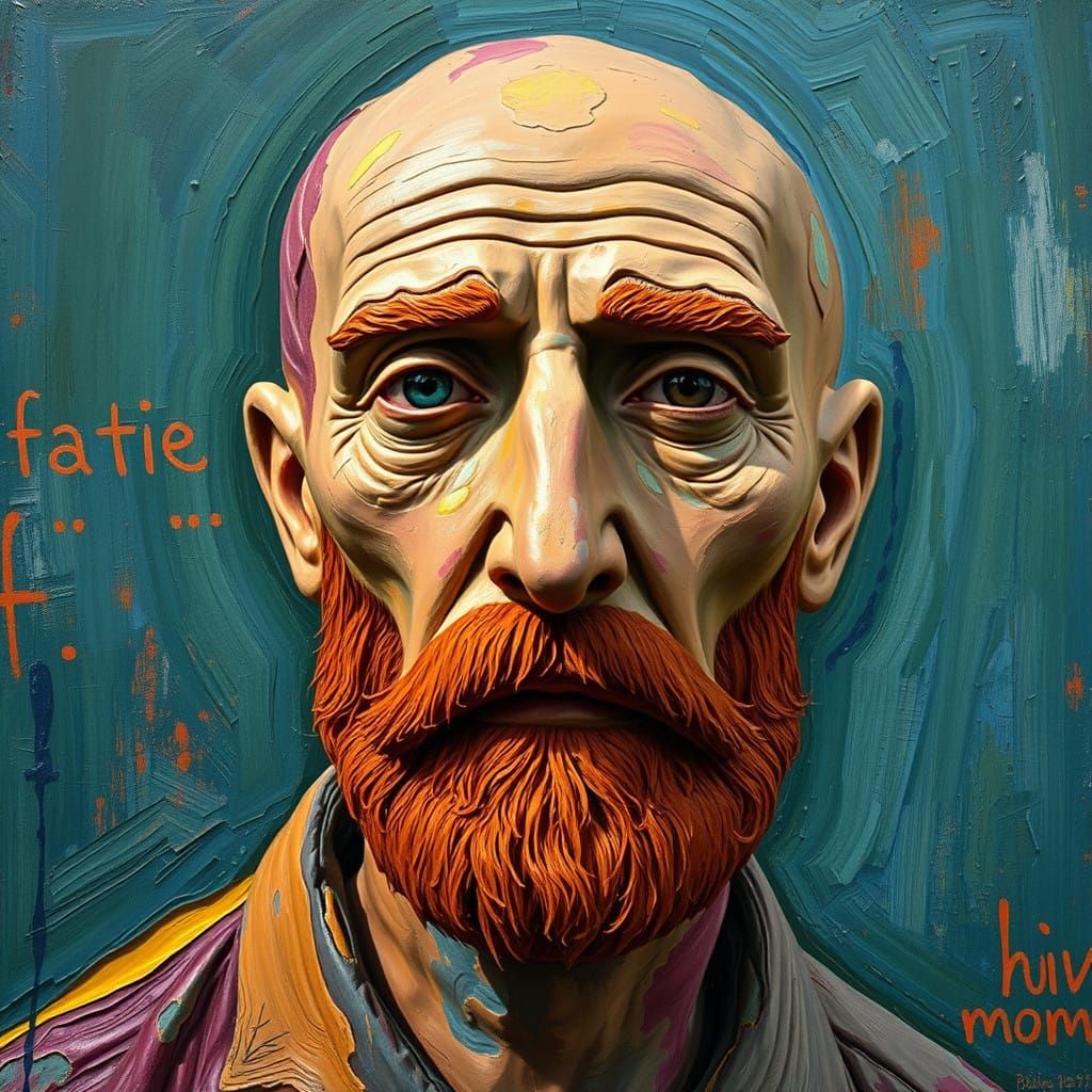 Van Gogh a Portrait made of clay - Van Gogh-Inspired Clay Po...