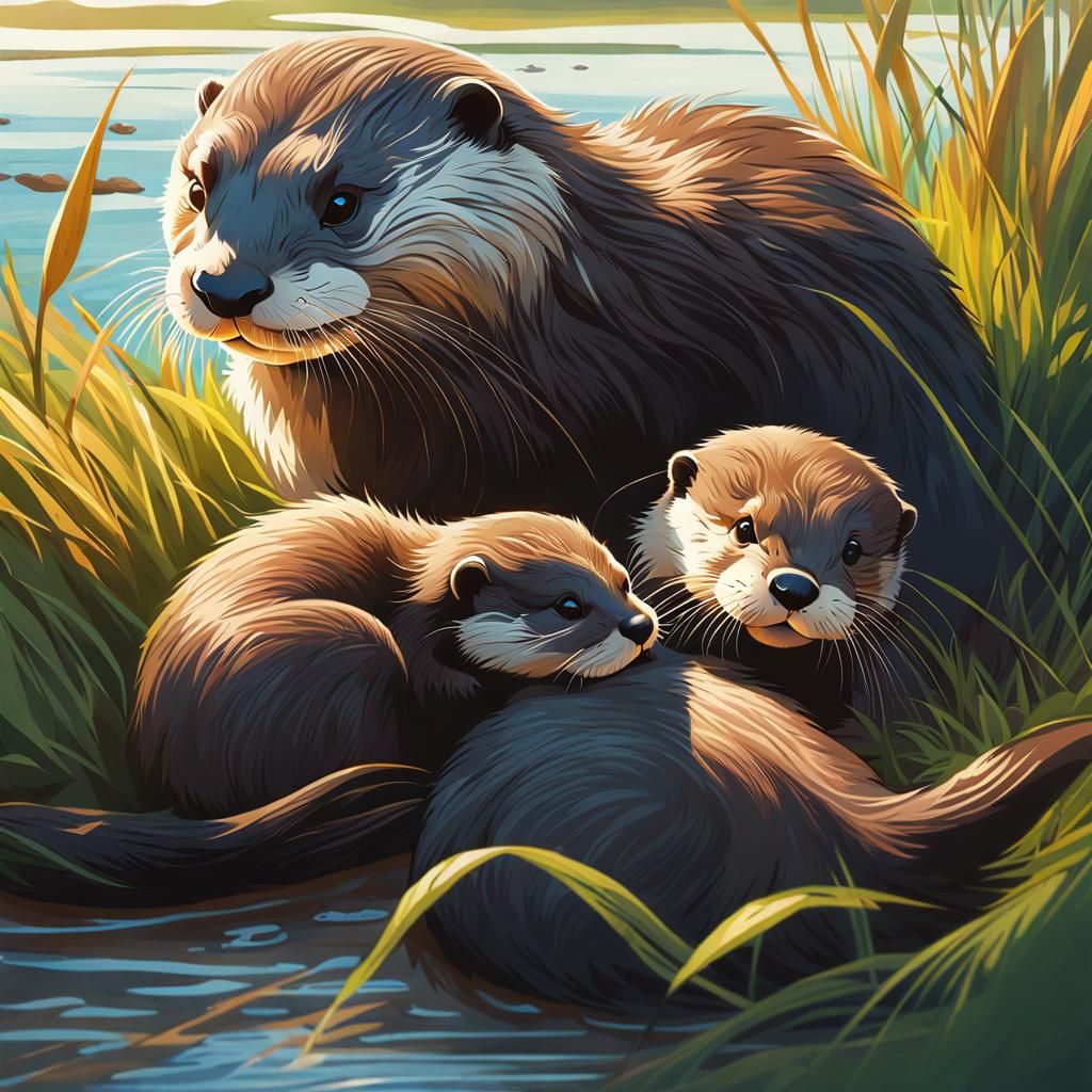 Otters - AI Generated Artwork - NightCafe Creator
