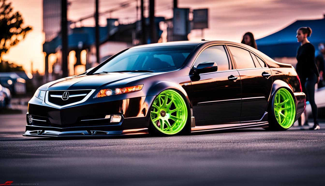 Ultra fast Acura Tl slammed on 19” bbs wheels and neon clolored parked ...