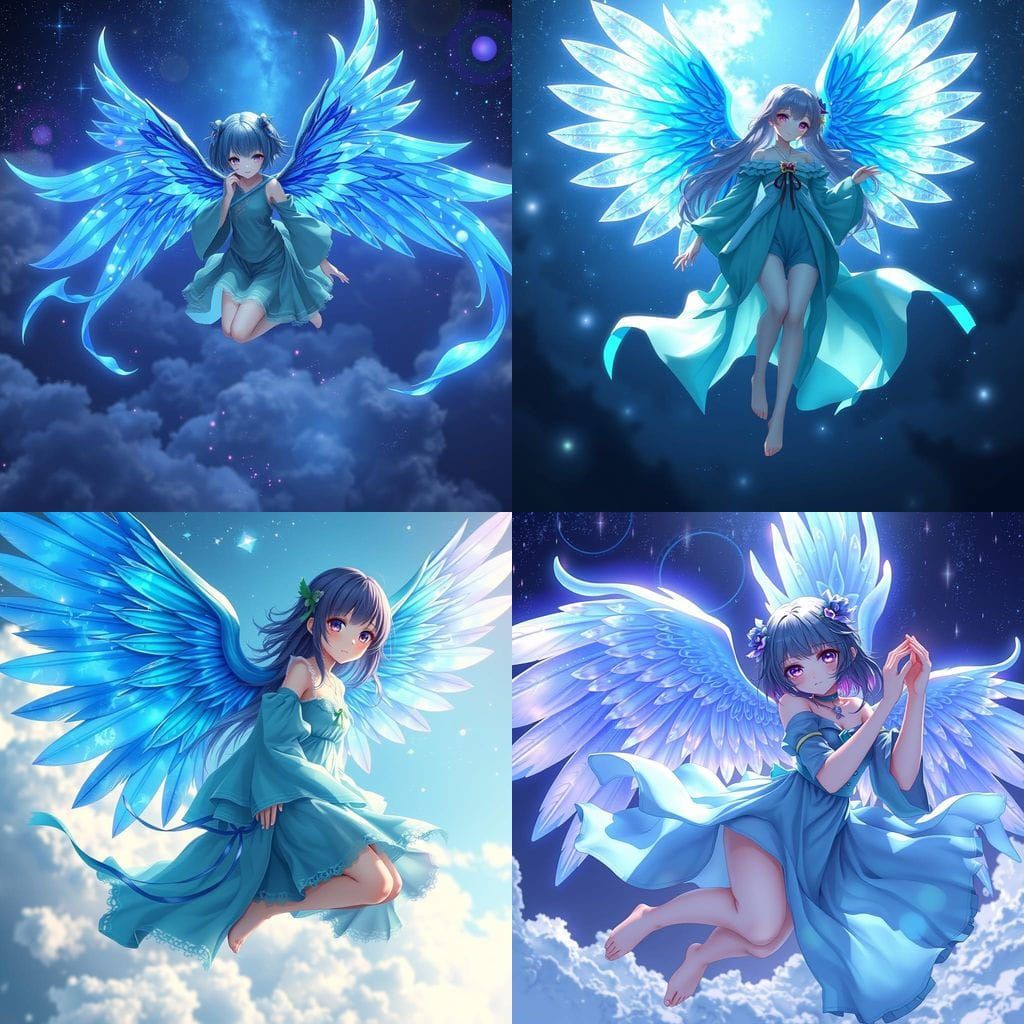 Serenely Floating Anime Goddess in Vibrant Cosmic ... - AI Art