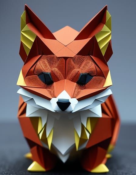 little fox origami - AI Generated Artwork - NightCafe Creator