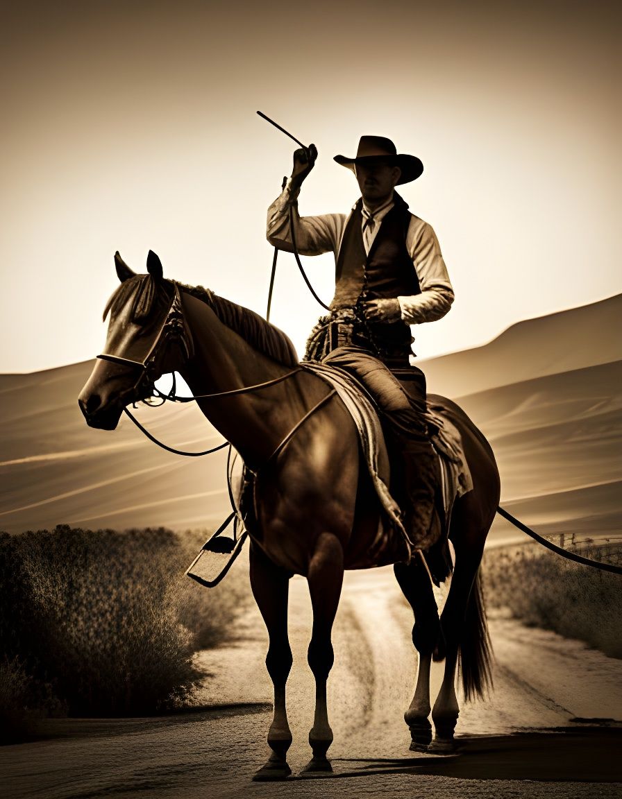 Lone Cowboy - AI Generated Artwork - NightCafe Creator