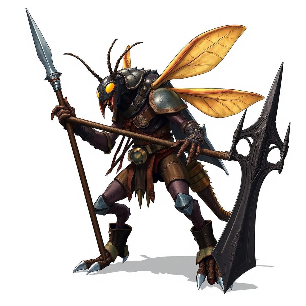 Insectoid Warrior in Vibrant Anime JRPG Style - AI Art