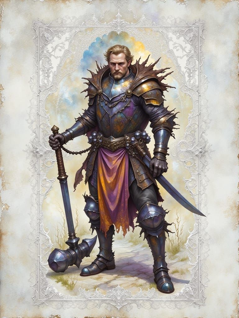 A Paladin portrait - Heroic Warrior in Plate Armor