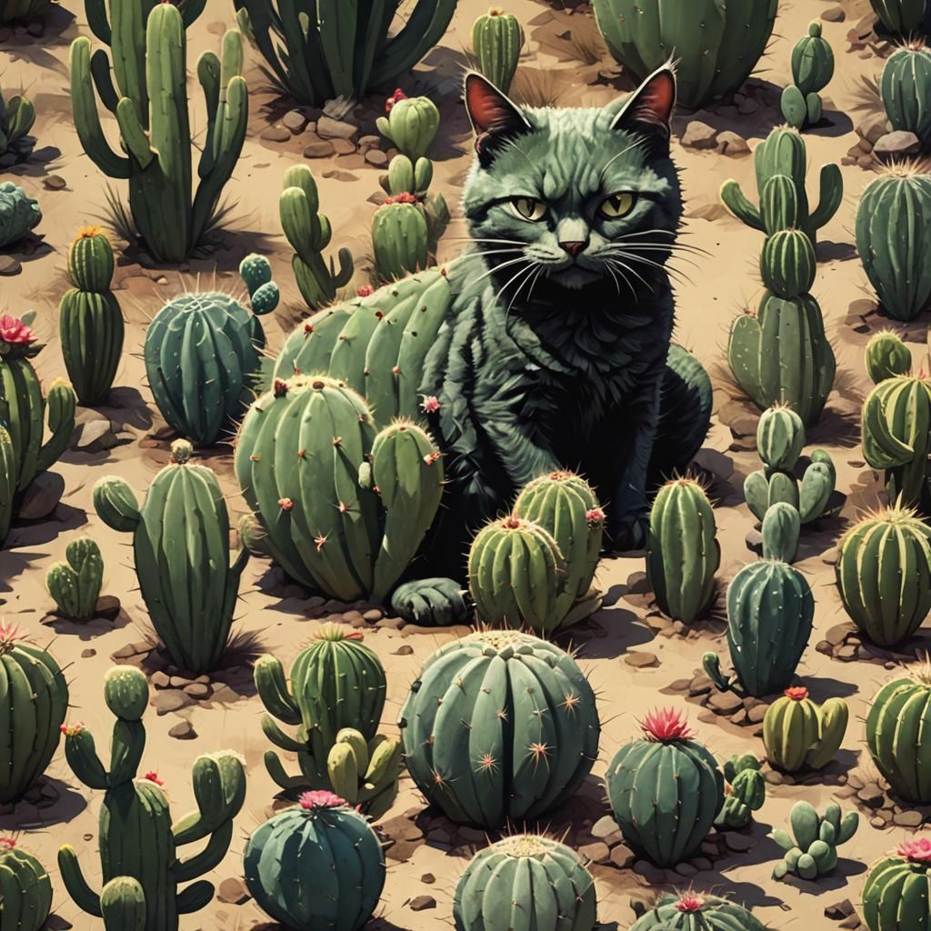Cacti Cat - AI Generated Artwork - NightCafe Creator