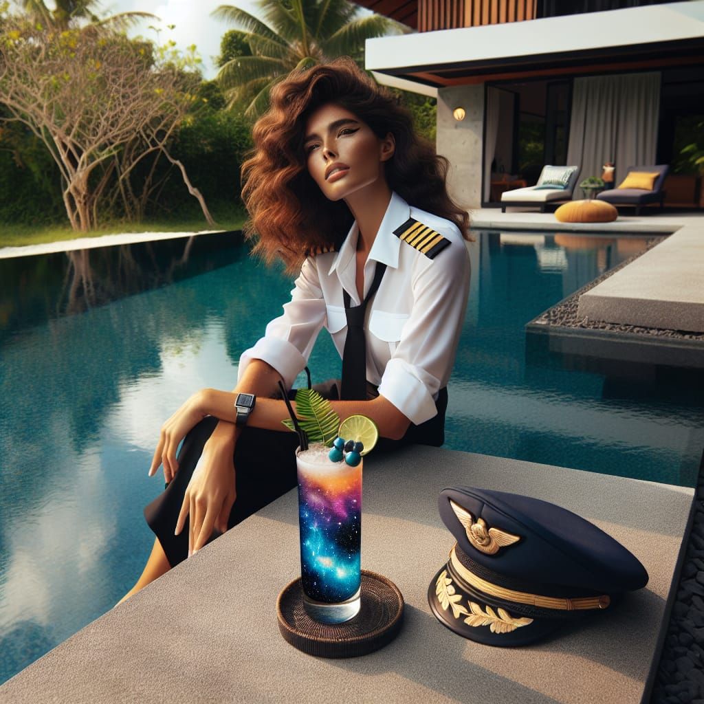Female Pilot Relaxing - AI Generated Artwork - NightCafe Creator