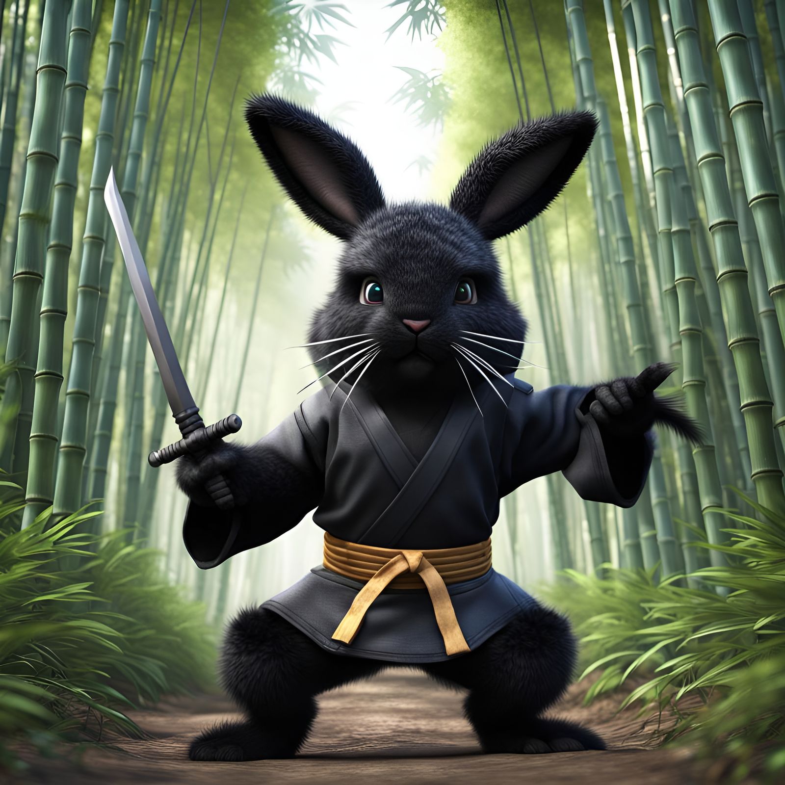 Ninja Bunny - AI Generated Artwork - NightCafe Creator