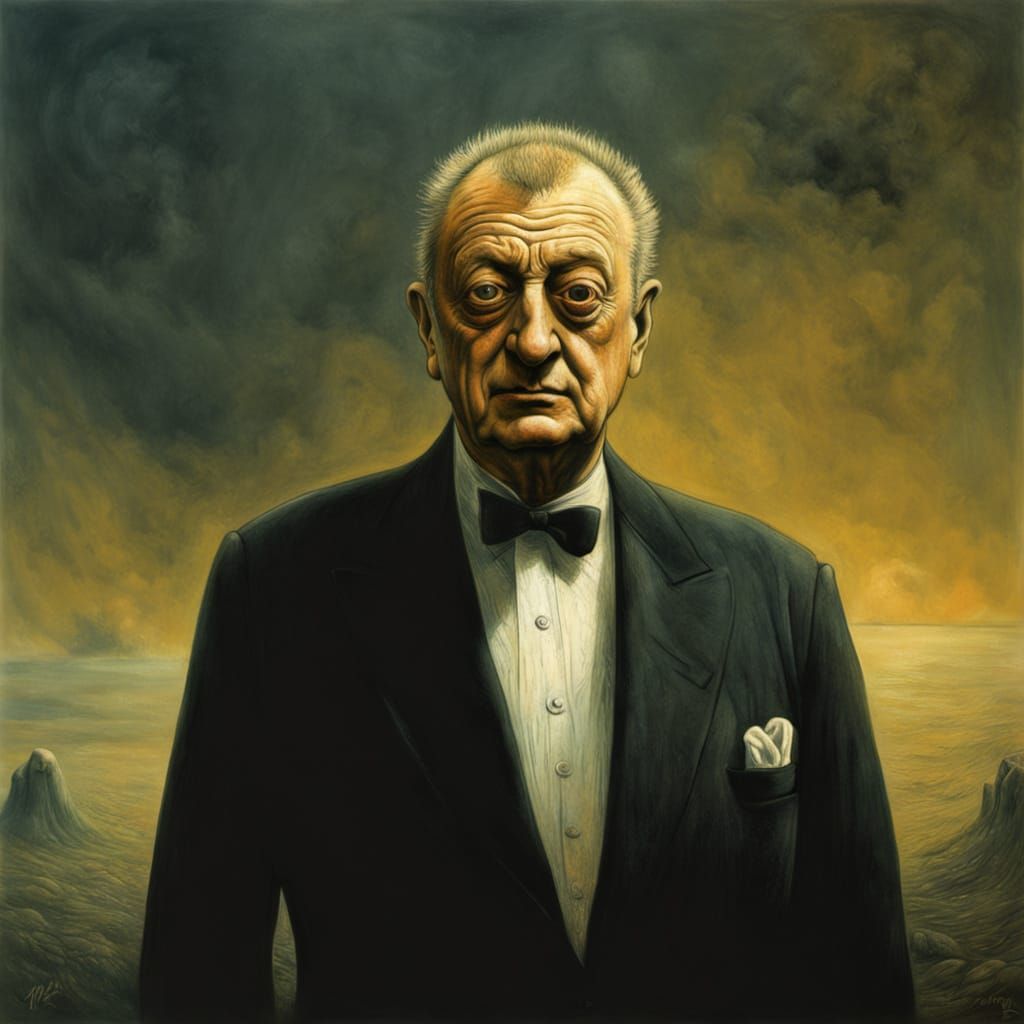 Gritty Portrait in Dark Surrealist Style - AI Art