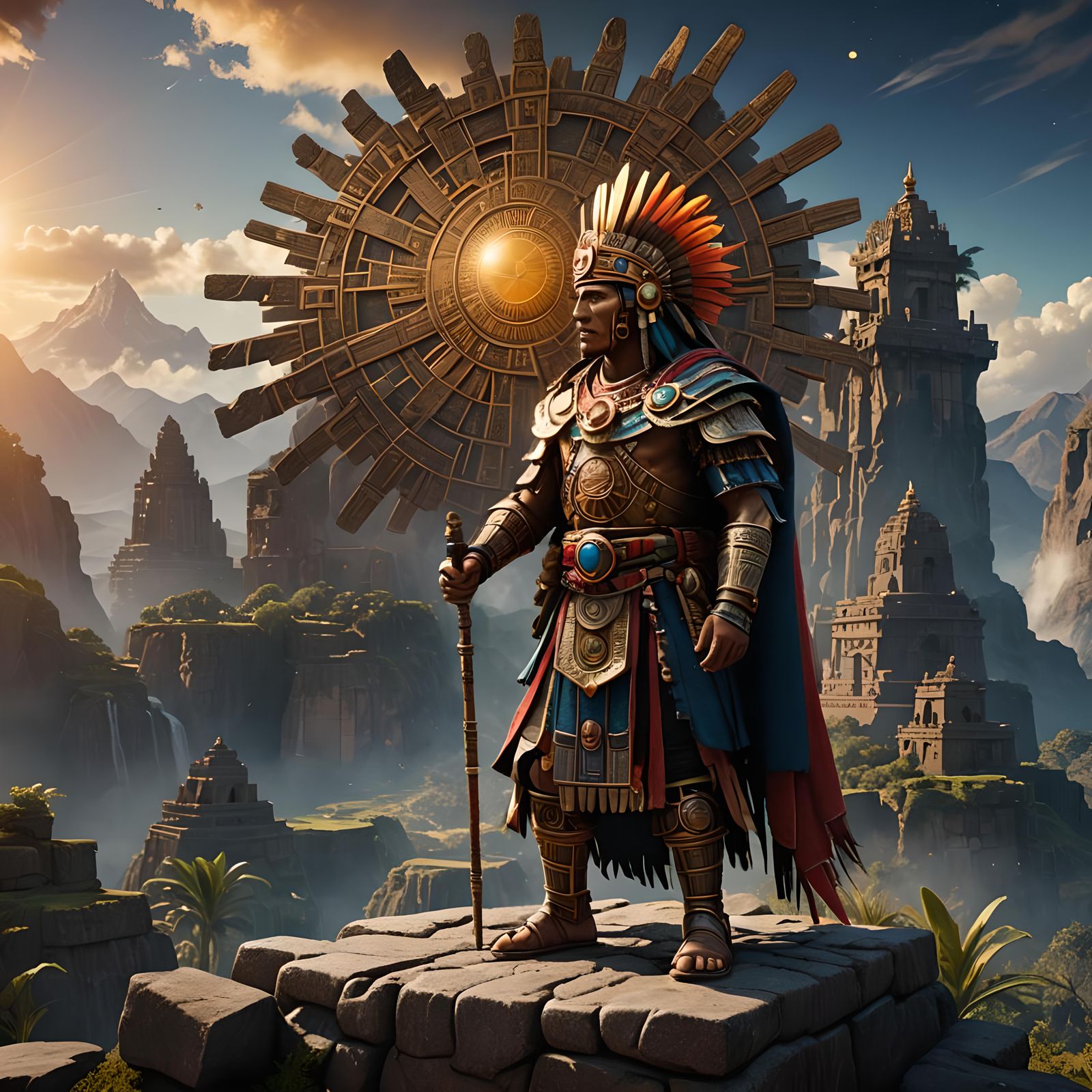 Inca and the Sun in the Peruvian Ancient Empire - AI Generated Artwork ...