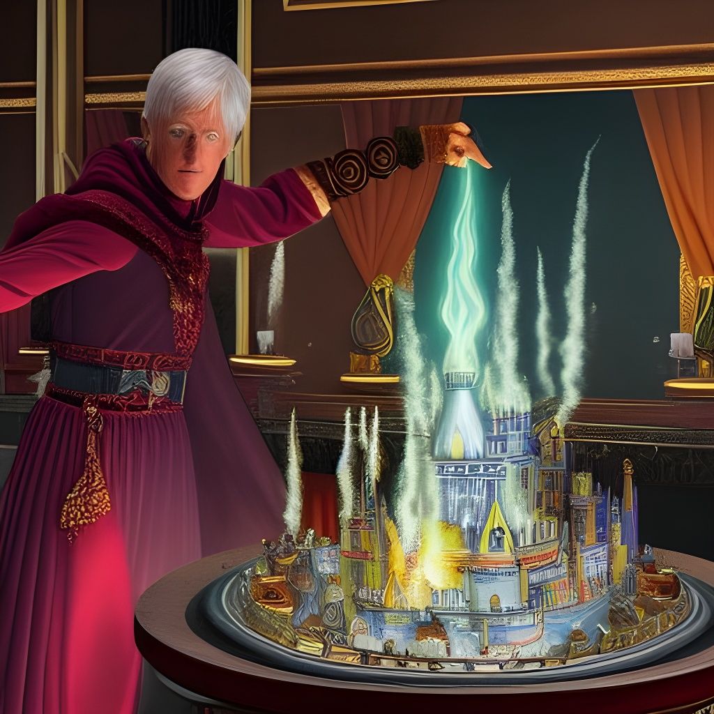 merlin is doing dangerous alchemy in the palace, 8k hyperdetailed ...