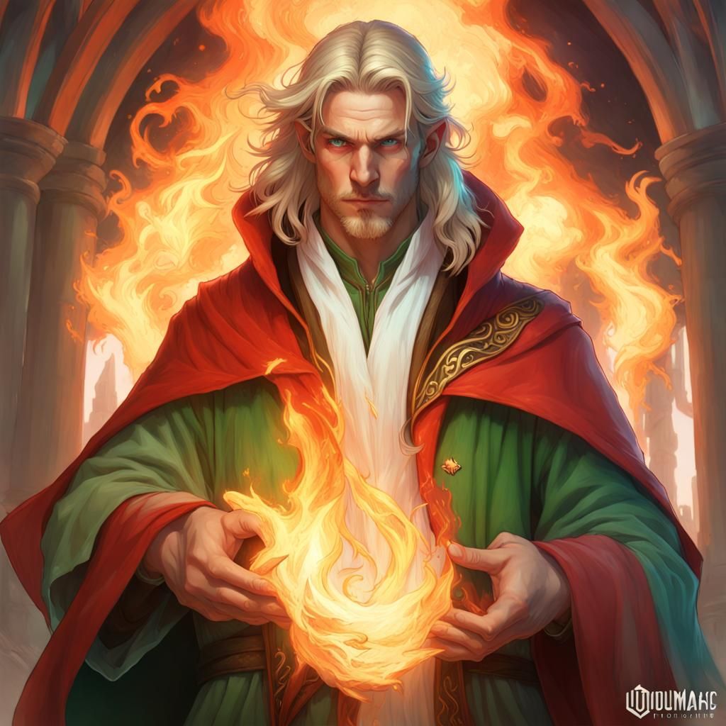 Flame Wizard. - AI Generated Artwork - NightCafe Creator