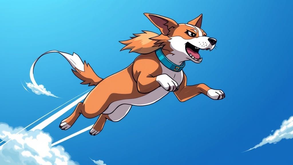 Supersonic Anime Dog Leaves Cloud Trail in Bold, E... - AI Art