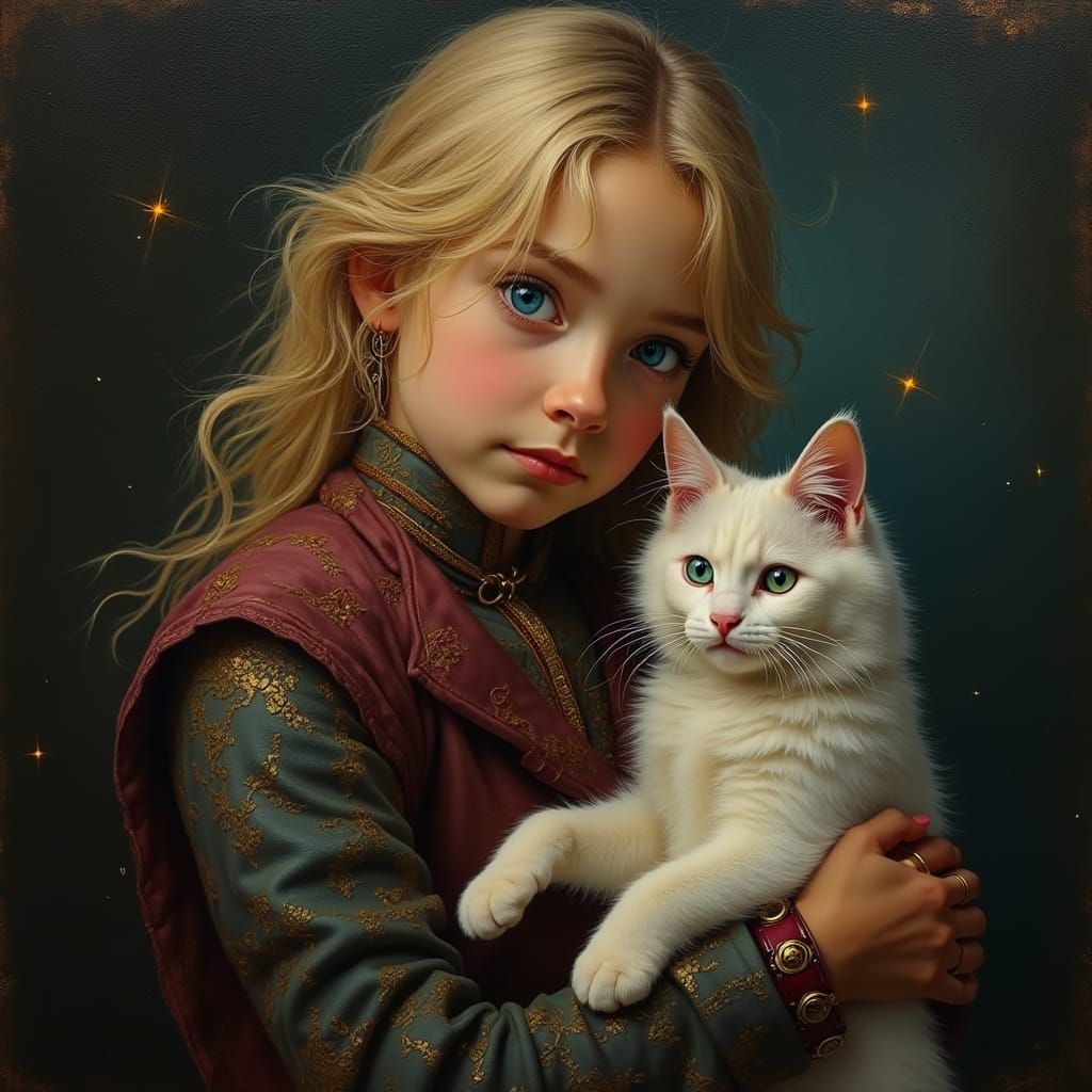 girl holding a fluffy white cat - girl holding a fluffy whit...