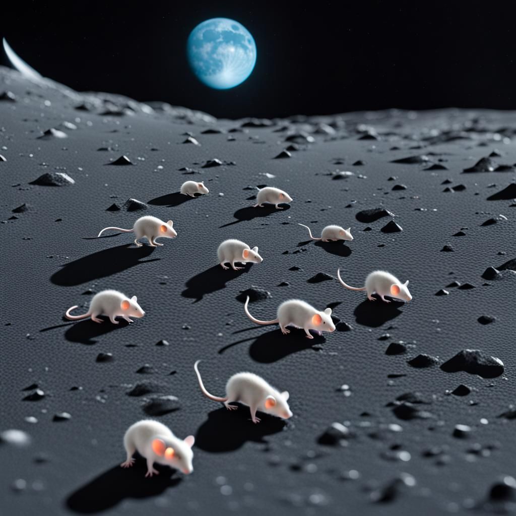 biolumiscent mice on moon surface - AI Generated Artwork - NightCafe ...