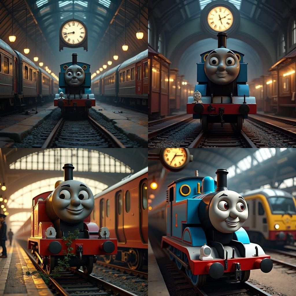 Thomas the Tank Engine Contemplates a Bygone Era A... - AI Art