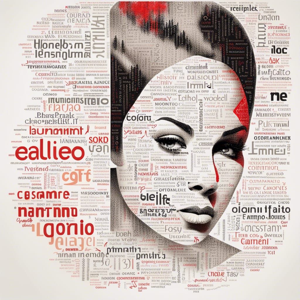 Word Cloud Portrait - AI Generated Artwork - NightCafe Creator
