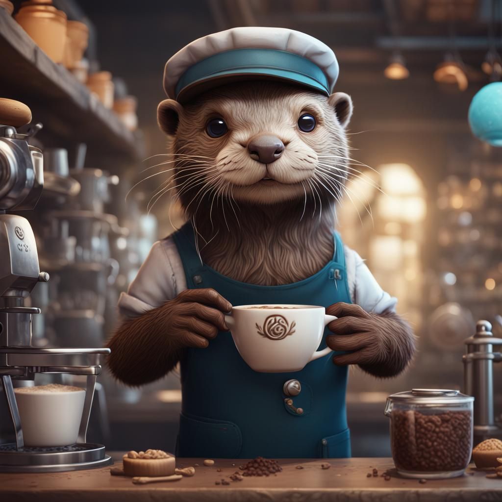 Barista Otter - AI Generated Artwork - NightCafe Creator