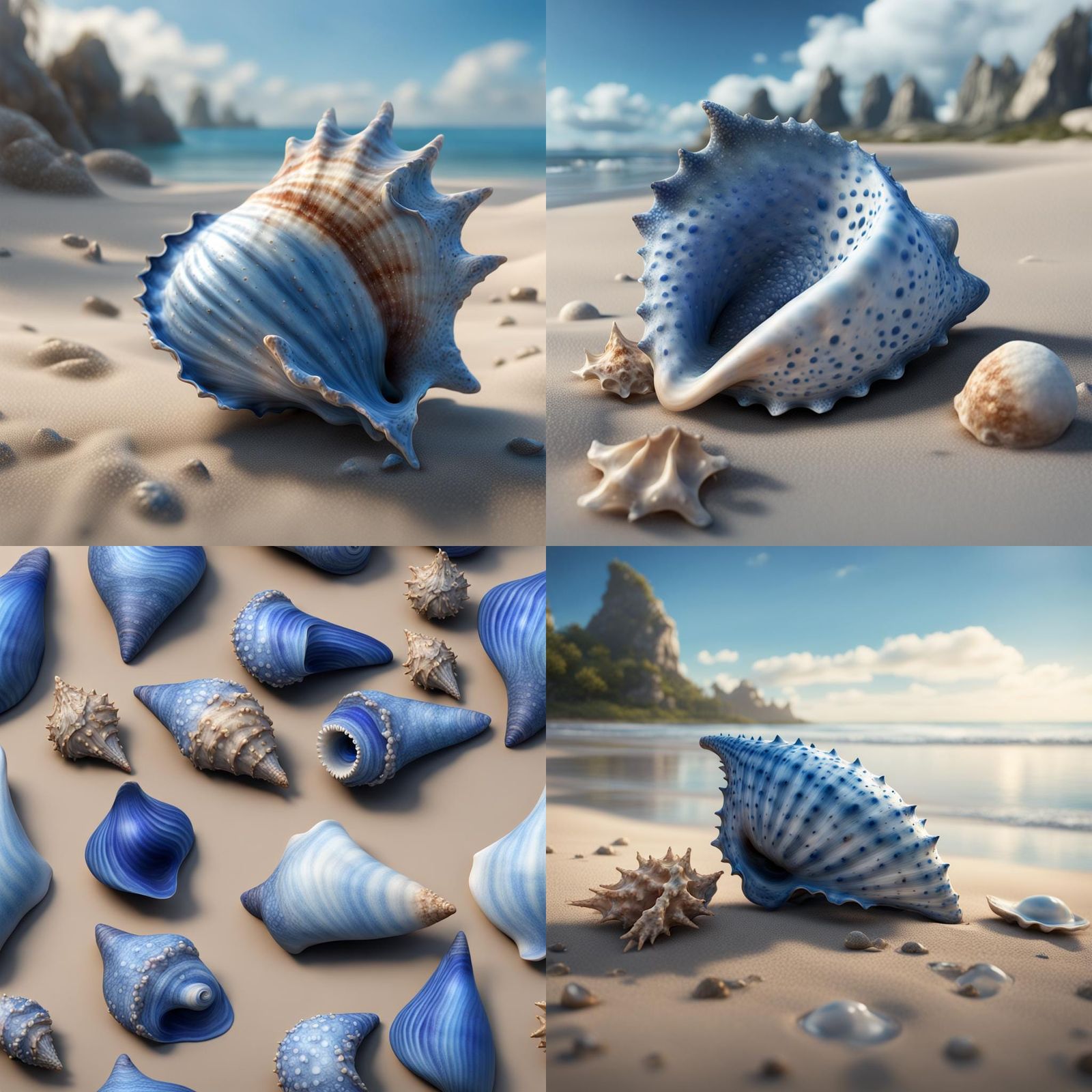 Blue Shells - AI Generated Artwork - NightCafe Creator