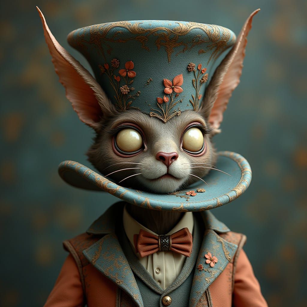 Intricate Victorian Wellington Top Hat in Whimsica... - AI Art