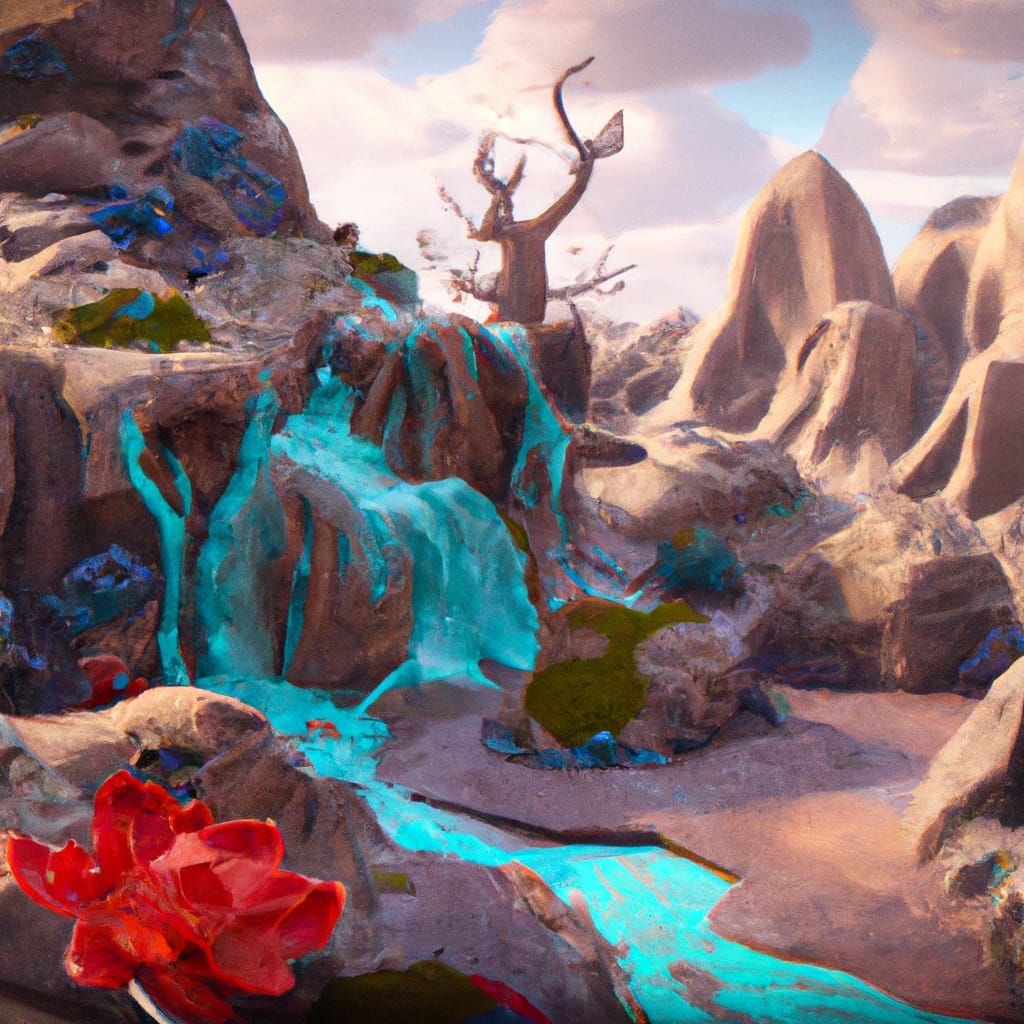 Neon stream - AI Generated Artwork - NightCafe Creator