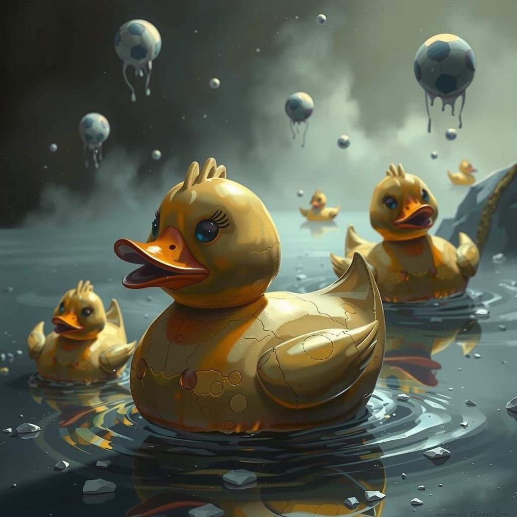 Mutant rubber ducks from space - Surrealistic Alien Rubber D...