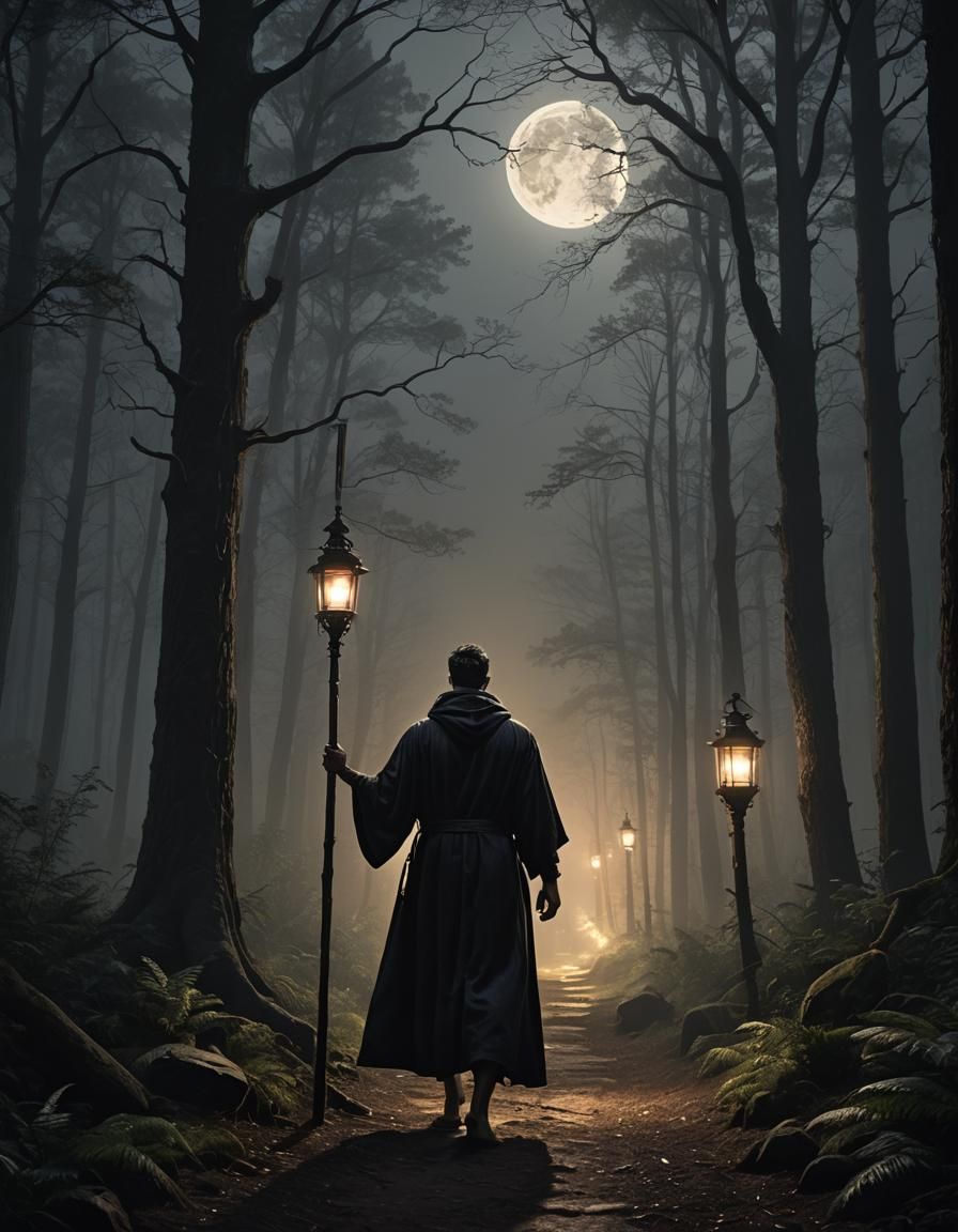 The lantern path - AI Generated Artwork - NightCafe Creator