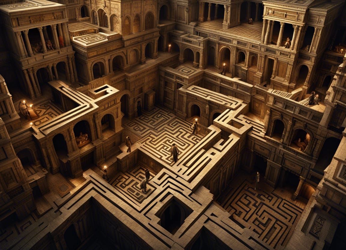 Escher's labyrinth - AI Generated Artwork - NightCafe Creator