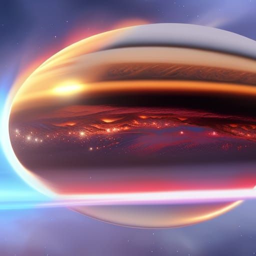 The eye of Jupiter with material made from fractals floating in a ...