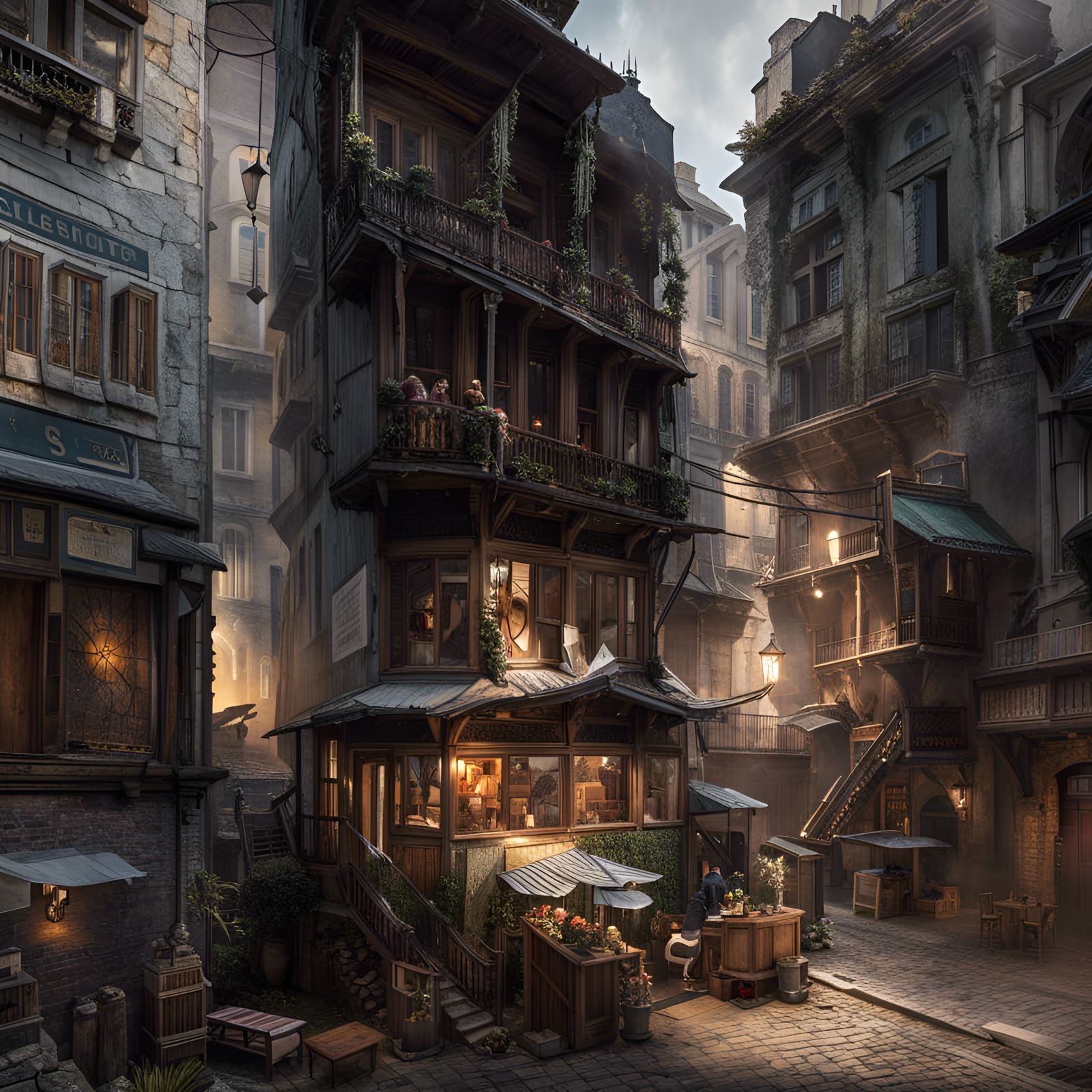 Sequel to my Clockpunk town - AI Generated Artwork - NightCafe Creator