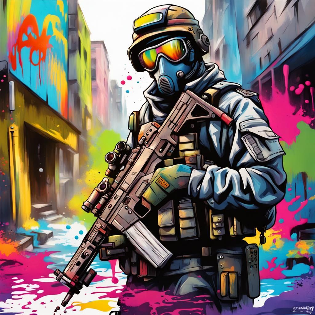 airsoft cartoon - AI Generated Artwork - NightCafe Creator