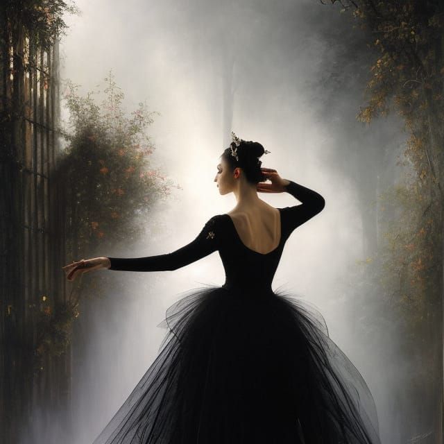 ballerina in black - AI Generated Artwork - NightCafe Creator