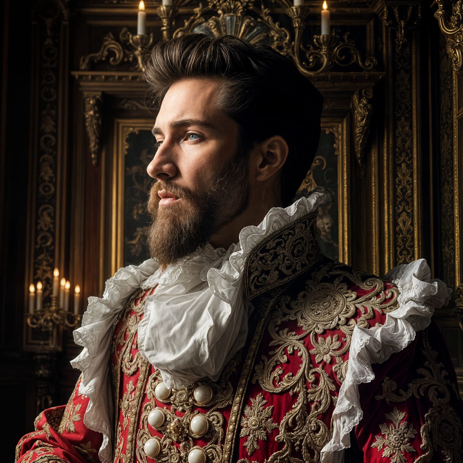 Baroque Man - Baroque Man Portrait in Hyperrealistic Detail