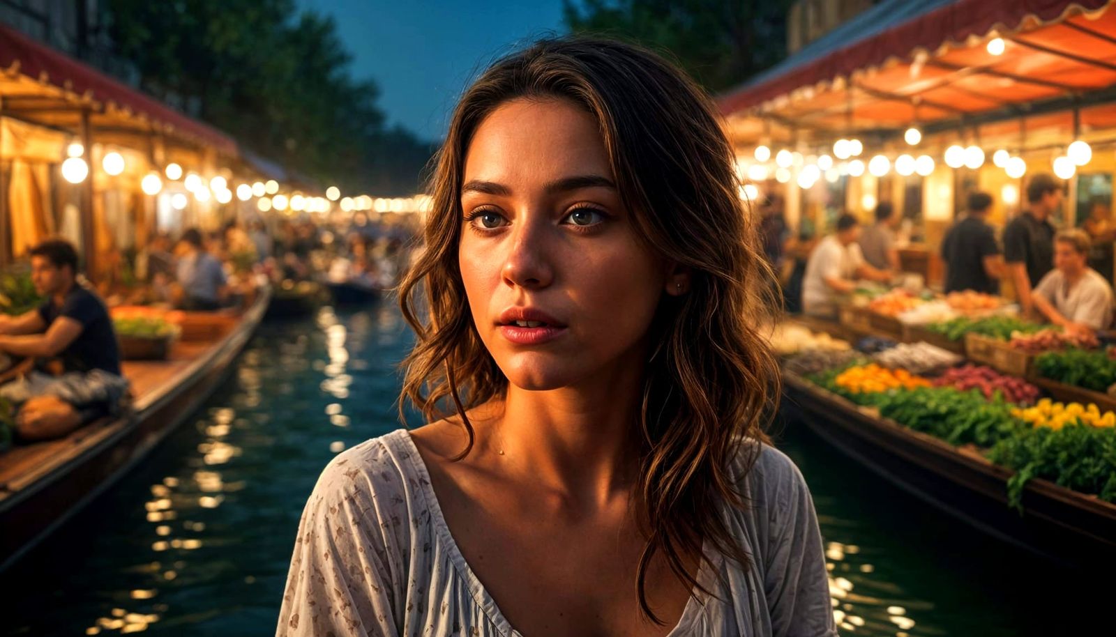 Epic Nighttime Portrait, Watercolor Splendor, 8k R... - AI Art